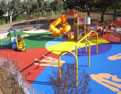 Pour in Place Rubber Surfacing - PIP - Playground Shade and Surfacing Depot