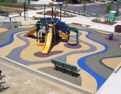 Pour in Place Rubber Surfacing - PIP - Playground Shade and Surfacing Depot