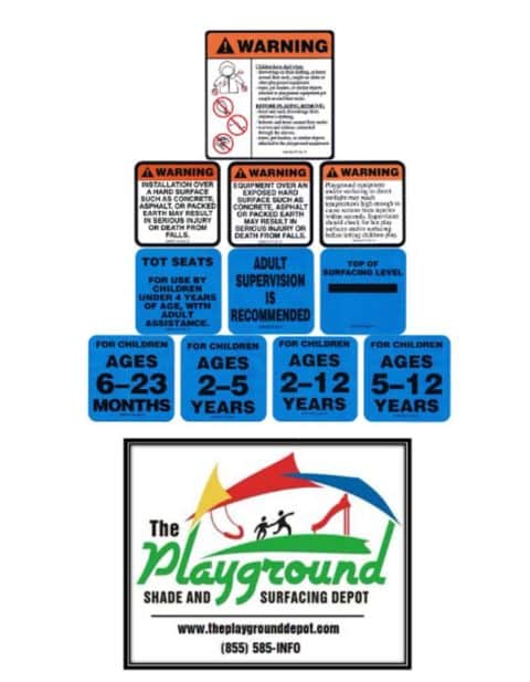 Playground Signs & Playground Safety Stickers - Playground Shade and ...