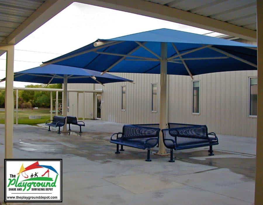 Single Post Shade Umbrella or Shade Canopy - Playground Shade and ...